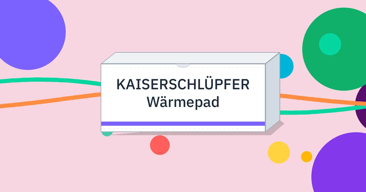 Symbolbild: Packung mit der Aufschrift KAISERSCHLÜPFER Wärmepad (PZN 16128854) – Verfügbarkeit und Bezug in Apotheken in Frankfurt am Main