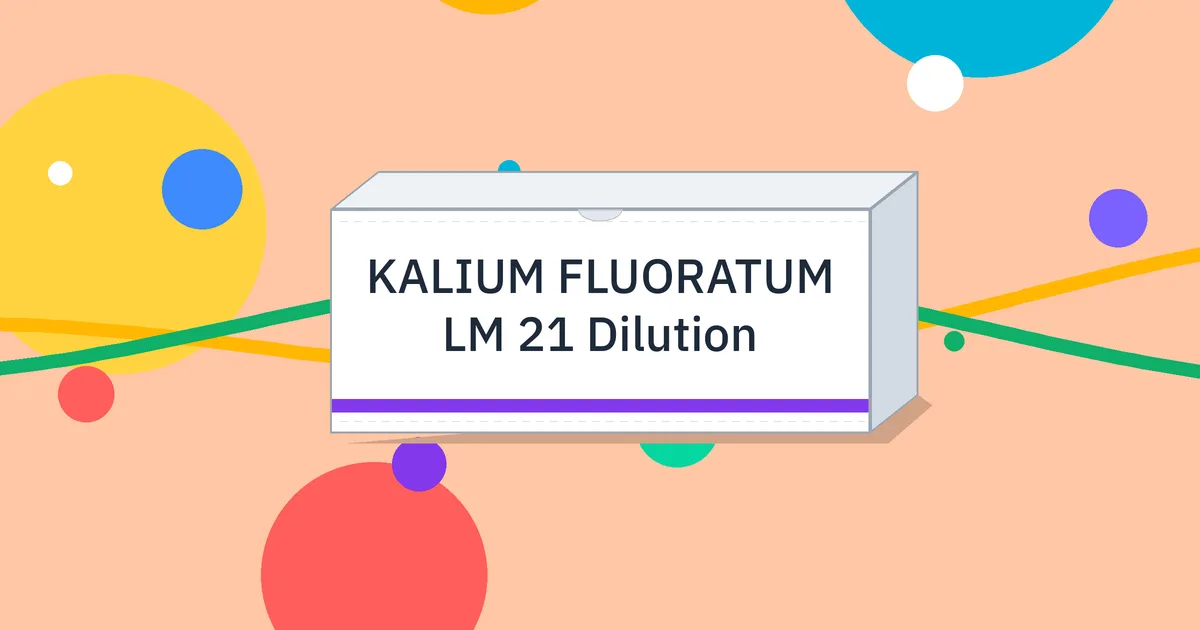 Symbolbild: Packung mit der Aufschrift KALIUM FLUORATUM LM 21 Dilution (PZN 12921610) – Verfügbarkeit und Bezug in Apotheken in Frankfurt am Main
