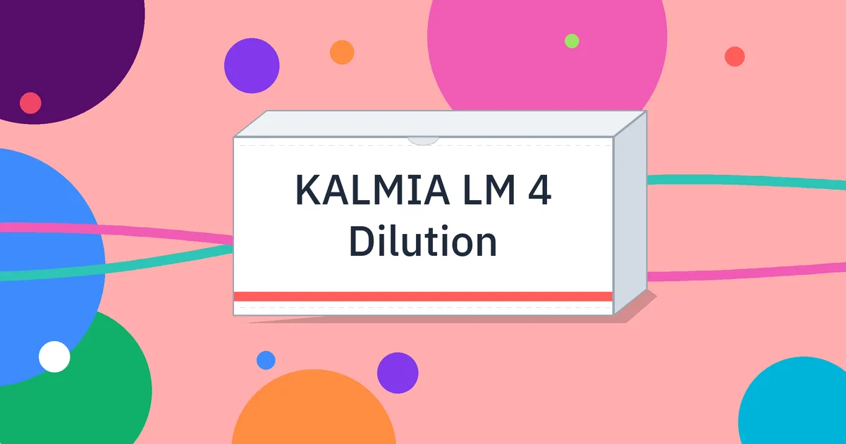 Symbolbild: Packung mit der Aufschrift KALMIA LM 4 Dilution (PZN 12927558) – Verfügbarkeit und Bezug in Apotheken in Frankfurt am Main