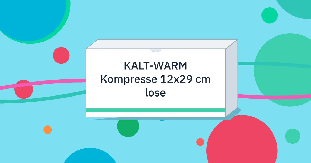 Symbolbild: Packung mit der Aufschrift KALT-WARM Kompresse 12x29 cm lose (PZN 10964331) – Verfügbarkeit und Bezug in Apotheken in Frankfurt am Main