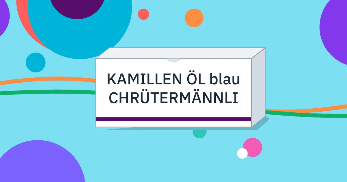 Symbolbild: Packung mit der Aufschrift KAMILLEN ÖL blau CHRÜTERMÄNNLI (PZN 07196756) – Verfügbarkeit und Bezug in Apotheken in Frankfurt am Main