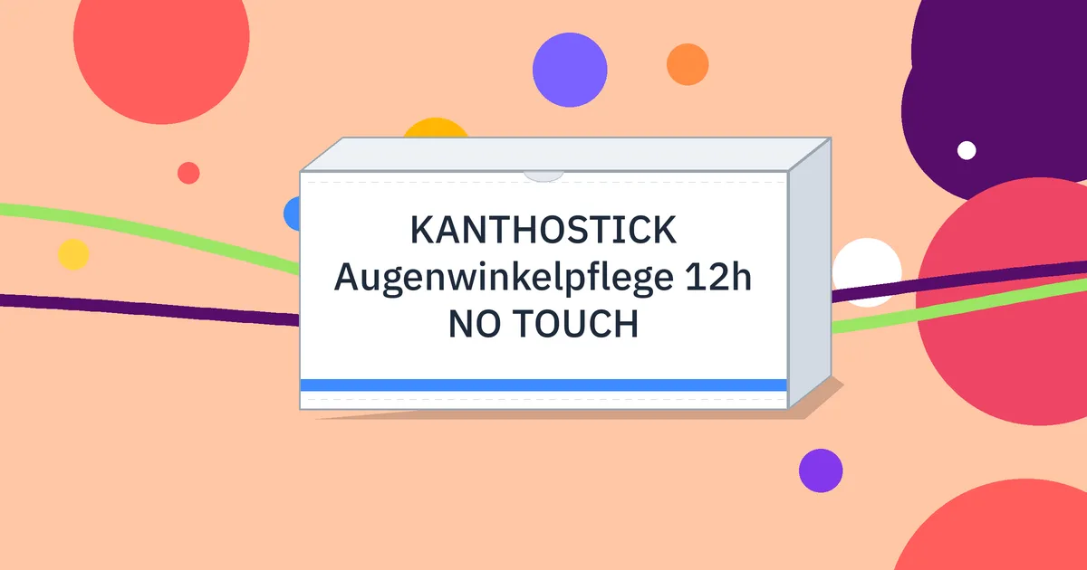 Symbolbild: Packung mit der Aufschrift KANTHOSTICK Augenwinkelpflege 12h NO TOUCH (PZN 20005761) – Verfügbarkeit und Bezug in Apotheken in Frankfurt am Main