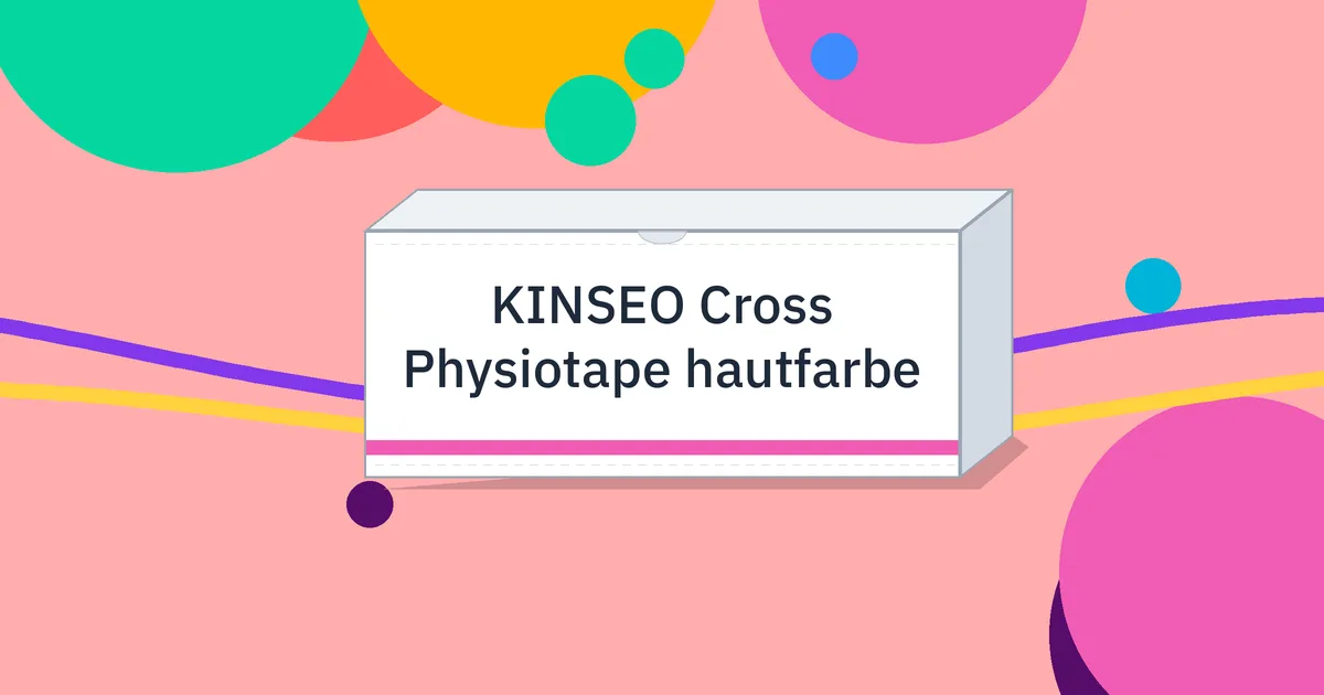 Symbolbild: Packung mit der Aufschrift KINSEO Cross Physiotape hautfarbe (PZN 09190232) – Verfügbarkeit und Bezug in Apotheken in Frankfurt am Main