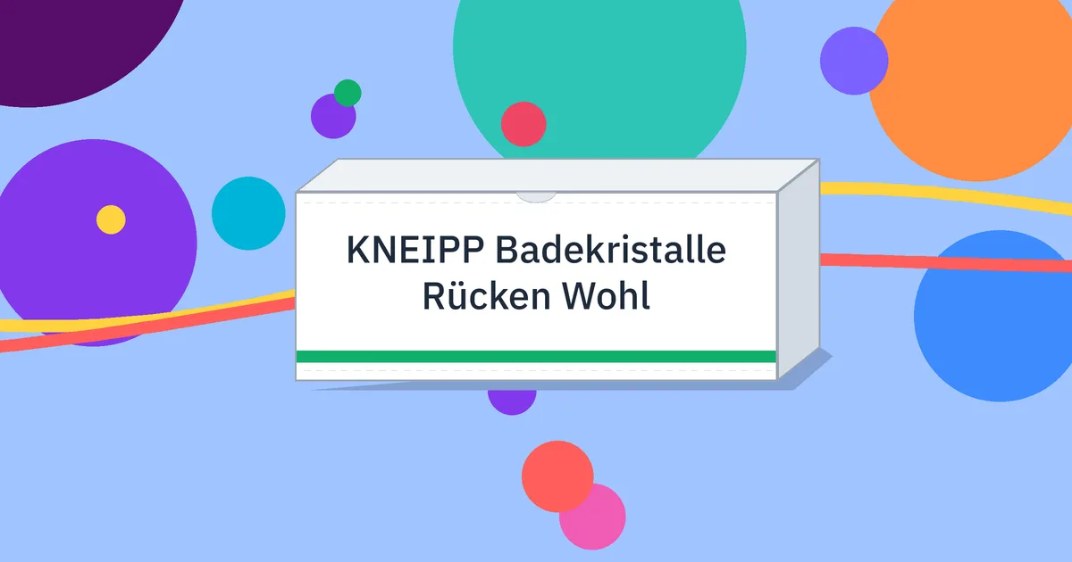 Symbolbild: Packung mit der Aufschrift KNEIPP Badekristalle Rücken Wohl (PZN 18060190) – Verfügbarkeit und Bezug in Apotheken in Frankfurt am Main