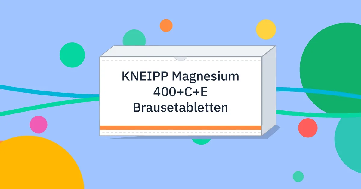 Symbolbild: Packung mit der Aufschrift KNEIPP Magnesium 400+C+E Brausetabletten (PZN 06089449) – Verfügbarkeit und Bezug in Apotheken in Frankfurt am Main