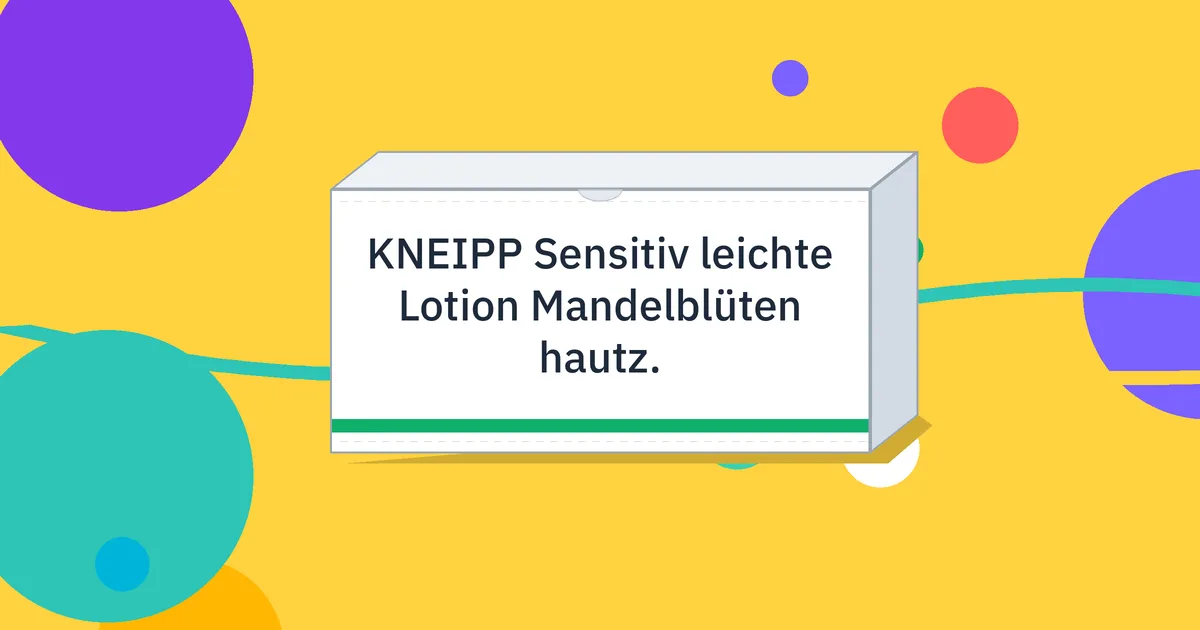 Symbolbild: Packung mit der Aufschrift KNEIPP Sensitiv leichte Lotion Mandelblüten hautz. (PZN 16738937) – Verfügbarkeit und Bezug in Apotheken in Frankfurt am Main