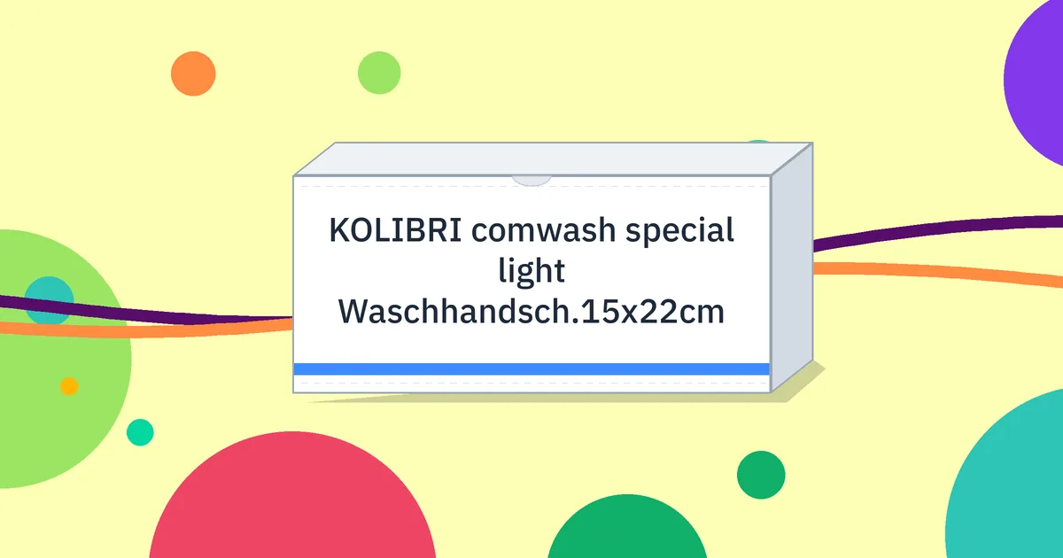 Symbolbild: Packung mit der Aufschrift KOLIBRI comwash special light Waschhandsch.15x22cm (PZN 10030249) – Verfügbarkeit und Bezug in Apotheken in Frankfurt am Main