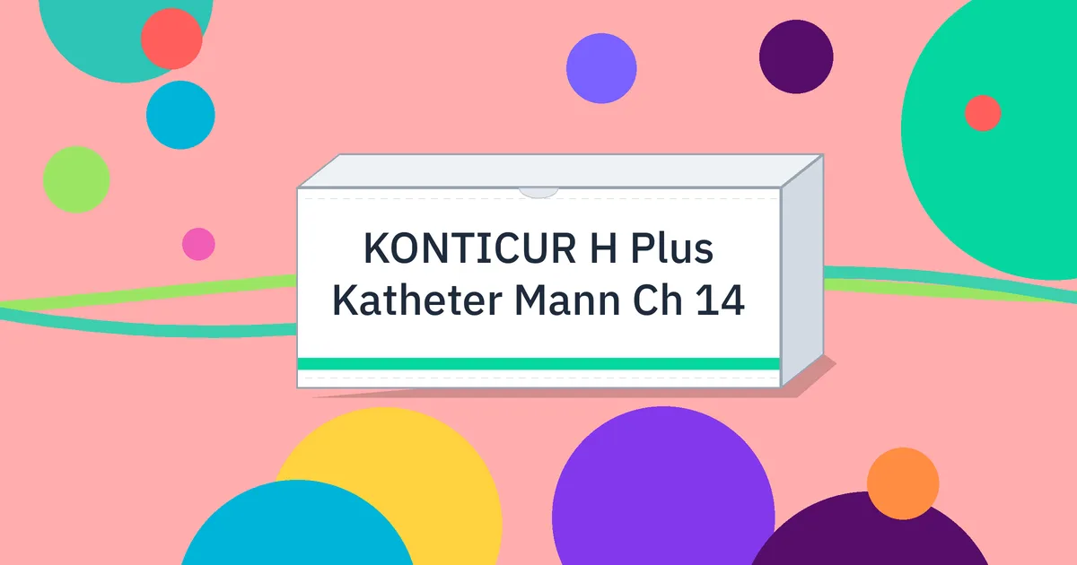 Symbolbild: Packung mit der Aufschrift KONTICUR H Plus Katheter Mann Ch 14 (PZN 10099577) – Verfügbarkeit und Bezug in Apotheken in Frankfurt am Main