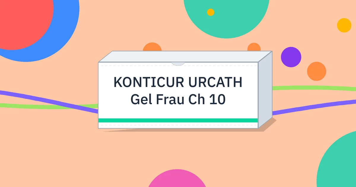 Symbolbild: Packung mit der Aufschrift KONTICUR URCATH Gel Frau Ch 10 (PZN 20022966) – Verfügbarkeit und Bezug in Apotheken in Frankfurt am Main