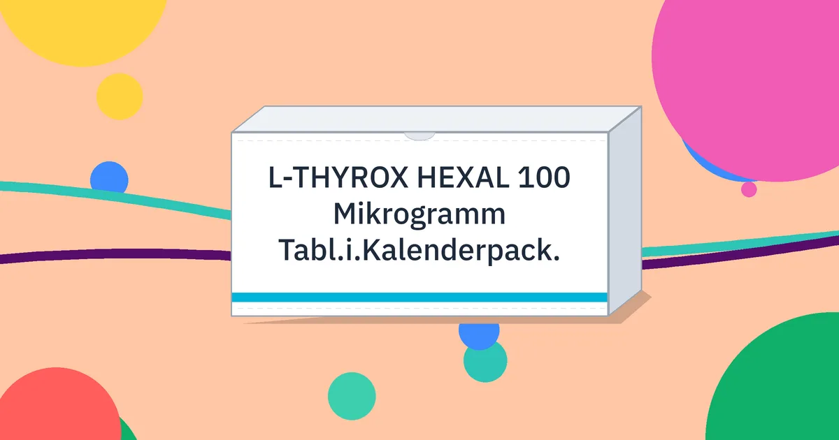 Symbolbild: Packung mit der Aufschrift L-THYROX HEXAL 100 Mikrogramm Tabl.i.Kalenderpack. (PZN 14295163) – Verfügbarkeit und Bezug in Apotheken in Frankfurt am Main
