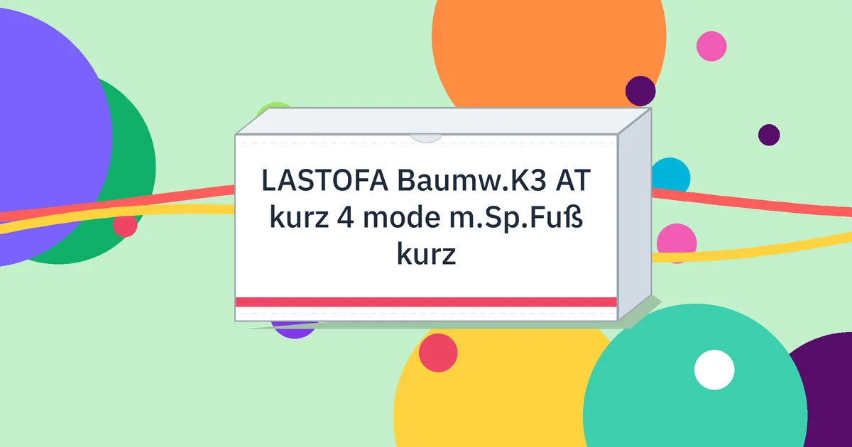 Symbolbild: Packung mit der Aufschrift LASTOFA Baumw.K3 AT kurz 4 mode m.Sp.Fuß kurz (PZN 01958805) – Verfügbarkeit und Bezug in Apotheken in Frankfurt am Main