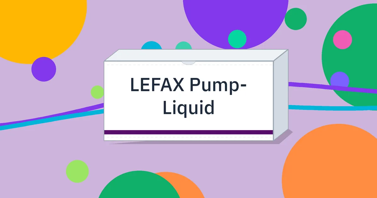 Symbolbild: Packung mit der Aufschrift LEFAX Pump-Liquid (PZN 02563842) – Verfügbarkeit und Bezug in Apotheken in Frankfurt am Main