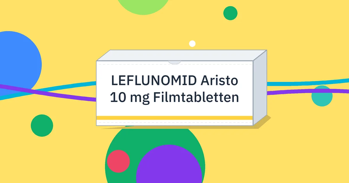 Symbolbild: Packung mit der Aufschrift LEFLUNOMID Aristo 10 mg Filmtabletten (PZN 13744245) – Verfügbarkeit und Bezug in Apotheken in Frankfurt am Main