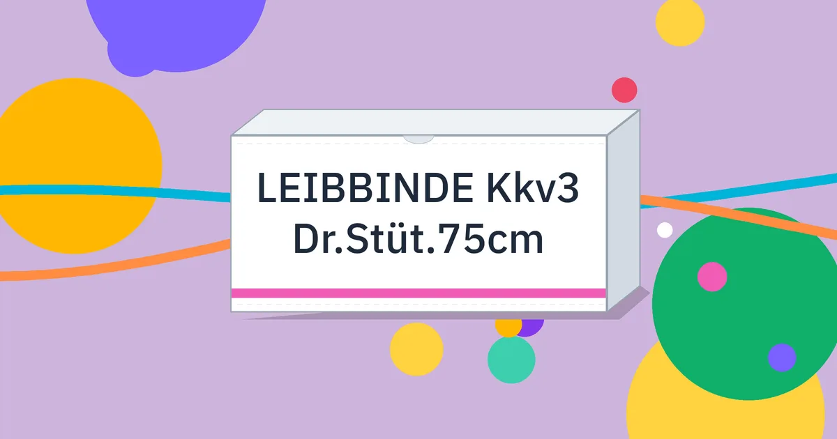 Symbolbild: Packung mit der Aufschrift LEIBBINDE Kkv3 Dr.Stüt.75cm (PZN 01731912) – Verfügbarkeit und Bezug in Apotheken in Frankfurt am Main