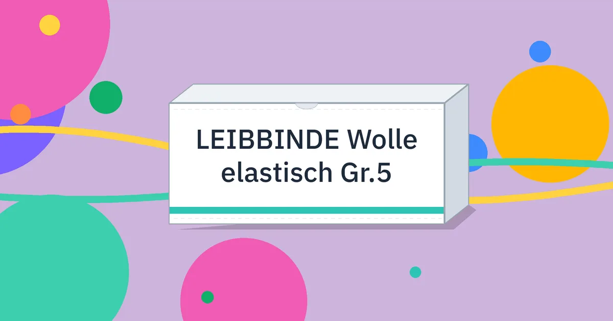 Symbolbild: Packung mit der Aufschrift LEIBBINDE Wolle elastisch Gr.5 (PZN 01966503) – Verfügbarkeit und Bezug in Apotheken in Frankfurt am Main