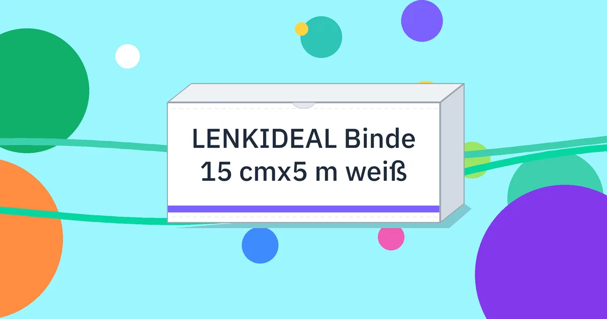 Symbolbild: Packung mit der Aufschrift LENKIDEAL Binde 15 cmx5 m weiß (PZN 12774936) – Verfügbarkeit und Bezug in Apotheken in Frankfurt am Main