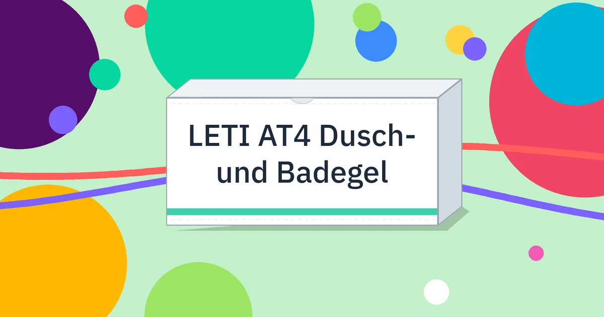 Symbolbild: Packung mit der Aufschrift LETI AT4 Dusch- und Badegel (PZN 13906311) – Verfügbarkeit und Bezug in Apotheken in Frankfurt am Main