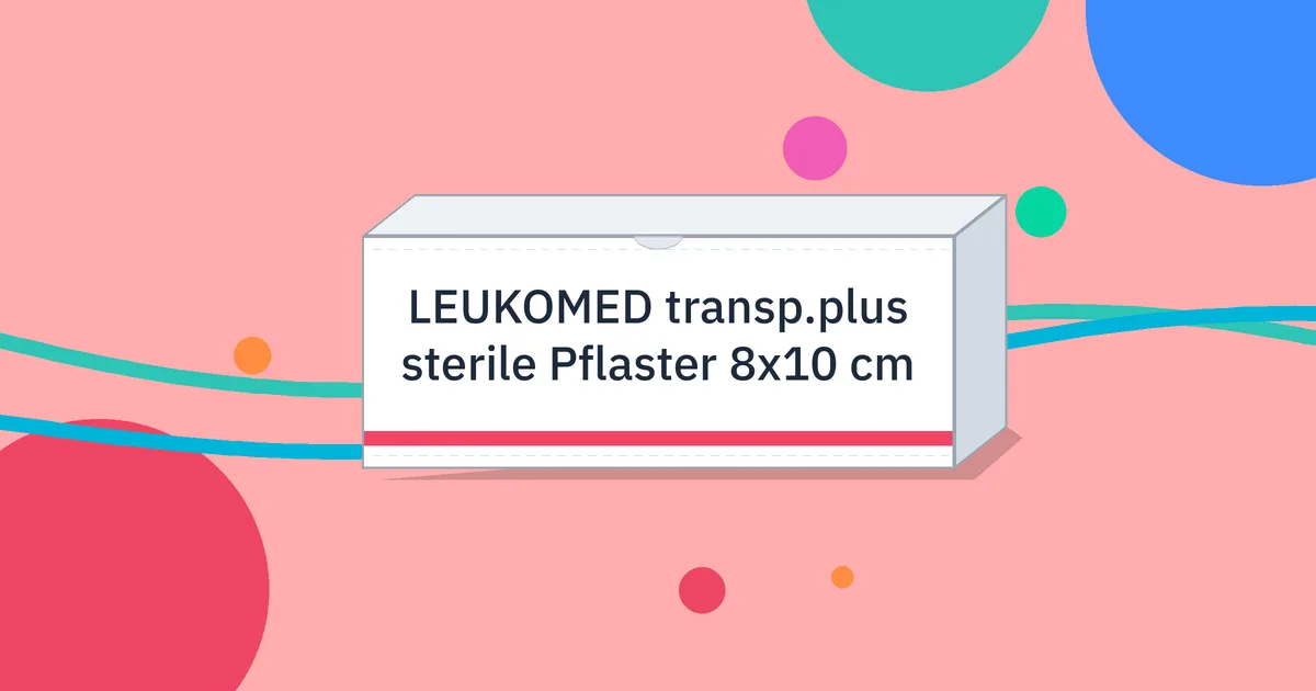 Symbolbild: Packung mit der Aufschrift LEUKOMED transp.plus sterile Pflaster 8x10 cm (PZN 12657225) – Verfügbarkeit und Bezug in Apotheken in Frankfurt am Main