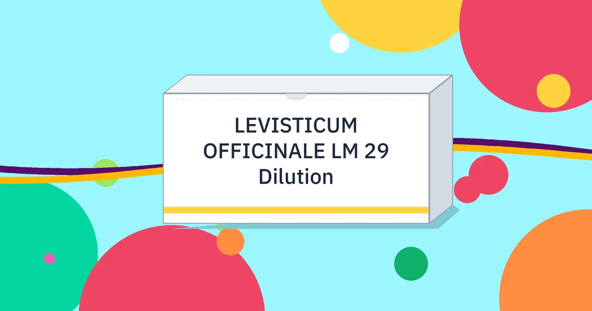 Symbolbild: Packung mit der Aufschrift LEVISTICUM OFFICINALE LM 29 Dilution (PZN 13528464) – Verfügbarkeit und Bezug in Apotheken in Frankfurt am Main