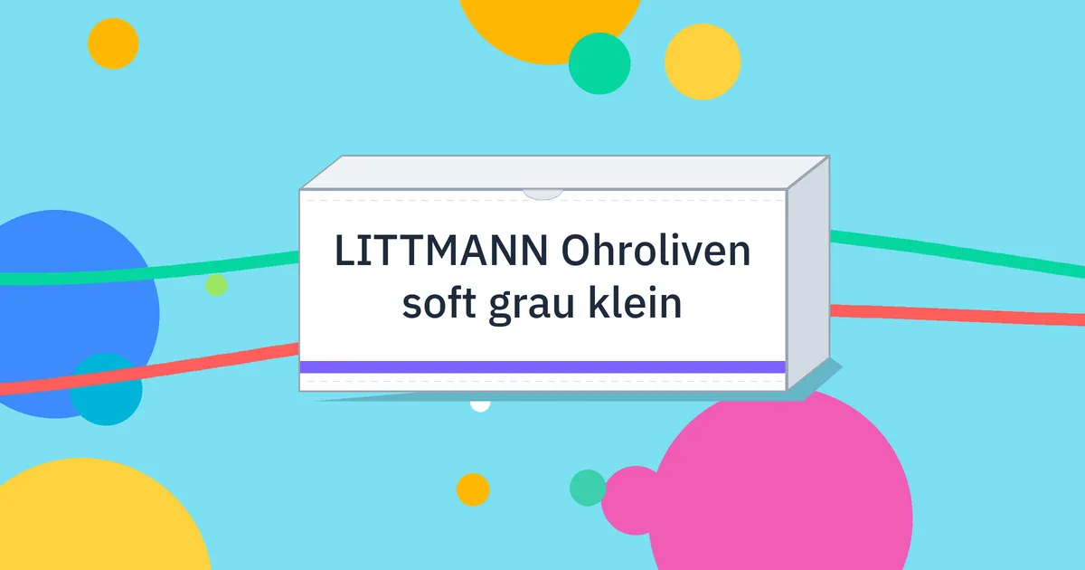 Symbolbild: Packung mit der Aufschrift LITTMANN Ohroliven soft grau klein (PZN 06055456) – Verfügbarkeit und Bezug in Apotheken in Frankfurt am Main