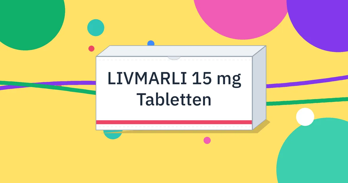 Symbolbild: Packung mit der Aufschrift LIVMARLI 15 mg Tabletten (PZN 20381642) – Verfügbarkeit und Bezug in Apotheken in Frankfurt am Main