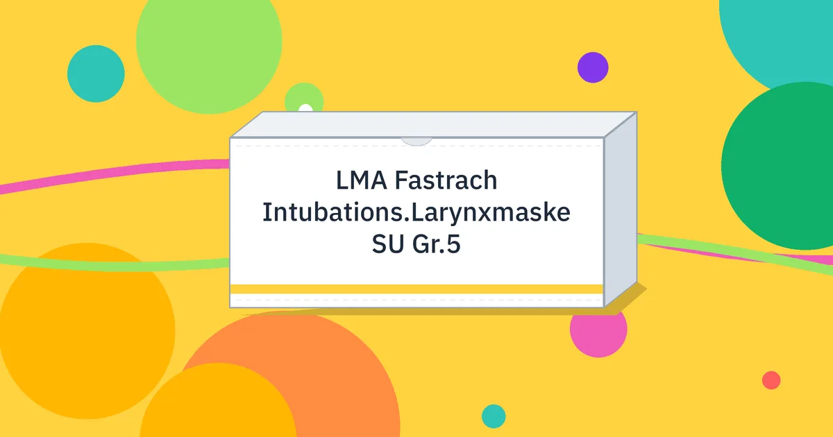 Symbolbild: Packung mit der Aufschrift LMA Fastrach Intubations.Larynxmaske SU Gr.5 (PZN 10849050) – Verfügbarkeit und Bezug in Apotheken in Frankfurt am Main