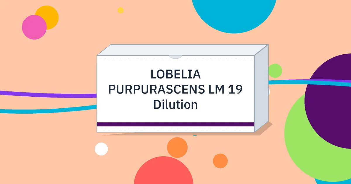 Symbolbild: Packung mit der Aufschrift LOBELIA PURPURASCENS LM 19 Dilution (PZN 13534393) – Verfügbarkeit und Bezug in Apotheken in Frankfurt am Main