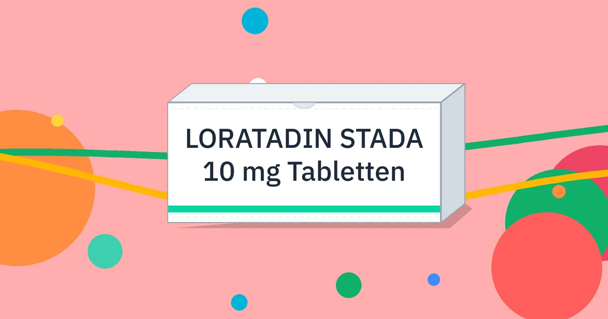 Symbolbild: Packung mit der Aufschrift LORATADIN STADA 10 mg Tabletten (PZN 01592451) – Verfügbarkeit und Bezug in Apotheken in Frankfurt am Main