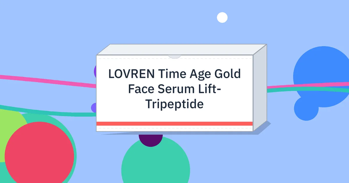 Symbolbild: Packung mit der Aufschrift LOVREN Time Age Gold Face Serum Lift-Tripeptide (PZN 19819263) – Verfügbarkeit und Bezug in Apotheken in Frankfurt am Main