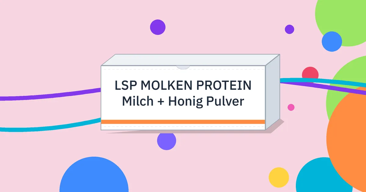 Symbolbild: Packung mit der Aufschrift LSP MOLKEN PROTEIN Milch + Honig Pulver (PZN 09725147) – Verfügbarkeit und Bezug in Apotheken in Frankfurt am Main