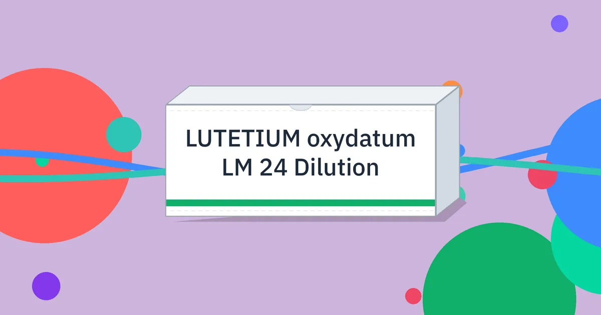 Symbolbild: Packung mit der Aufschrift LUTETIUM oxydatum LM 24 Dilution (PZN 12934937) – Verfügbarkeit und Bezug in Apotheken in Frankfurt am Main