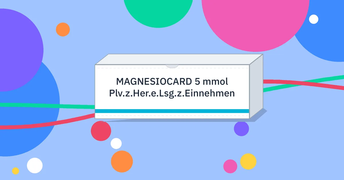 Symbolbild: Packung mit der Aufschrift MAGNESIOCARD 5 mmol Plv.z.Her.e.Lsg.z.Einnehmen (PZN 01667858) – Verfügbarkeit und Bezug in Apotheken in Frankfurt am Main