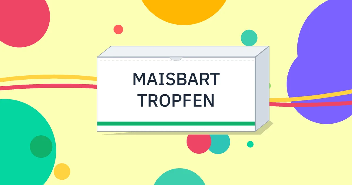 Symbolbild: Packung mit der Aufschrift MAISBART TROPFEN (PZN 11867009) – Verfügbarkeit und Bezug in Apotheken in Frankfurt am Main