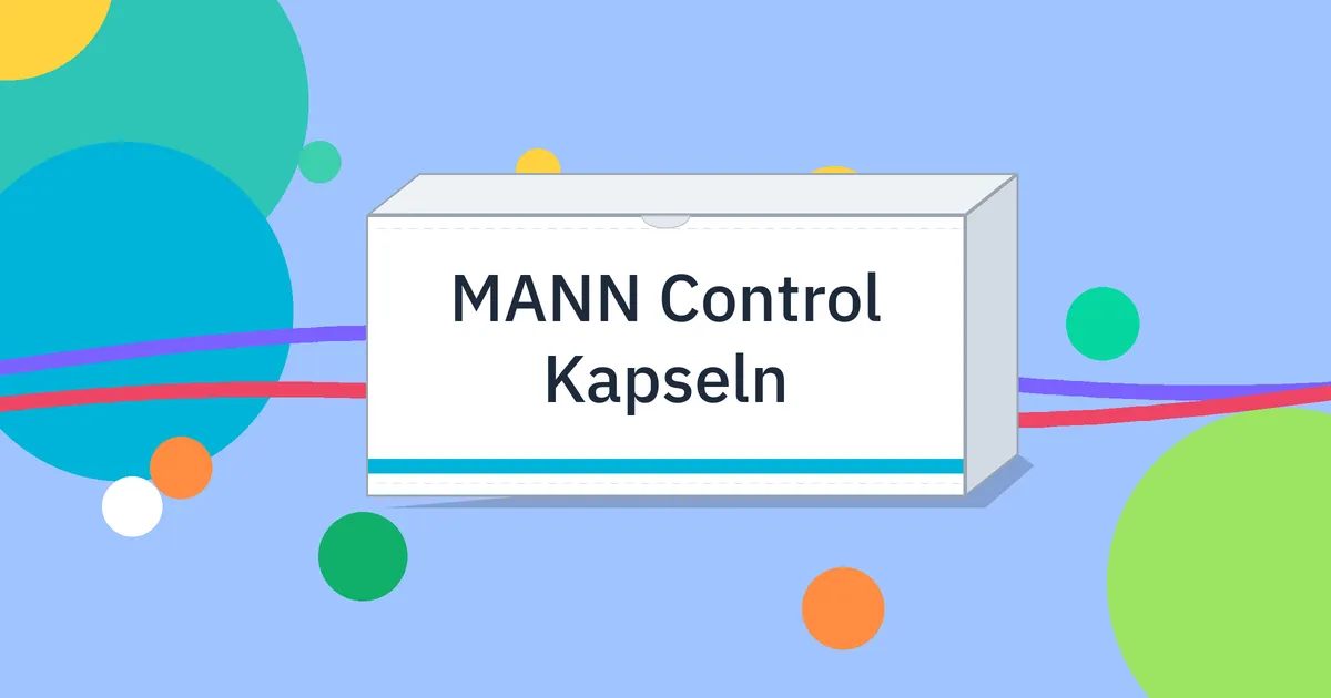 Symbolbild: Packung mit der Aufschrift MANN Control Kapseln (PZN 16616022) – Verfügbarkeit und Bezug in Apotheken in Frankfurt am Main