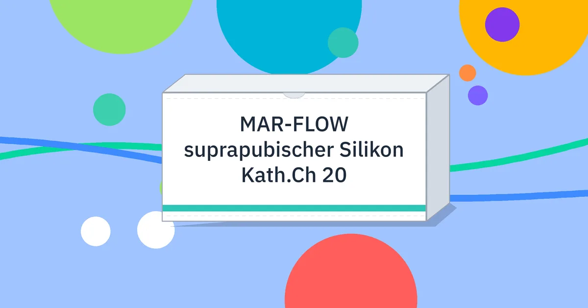 Symbolbild: Packung mit der Aufschrift MAR-FLOW suprapubischer Silikon Kath.Ch 20 (PZN 03688095) – Verfügbarkeit und Bezug in Apotheken in Frankfurt am Main