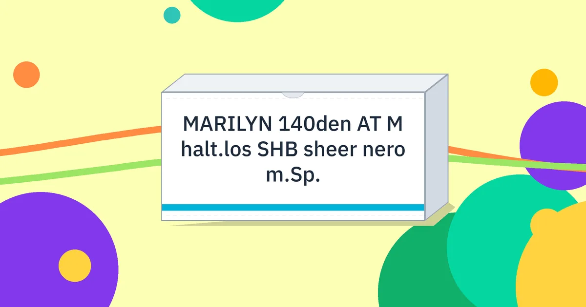 Symbolbild: Packung mit der Aufschrift MARILYN 140den AT M halt.los SHB sheer nero m.Sp. (PZN 16186857) – Verfügbarkeit und Bezug in Apotheken in Frankfurt am Main