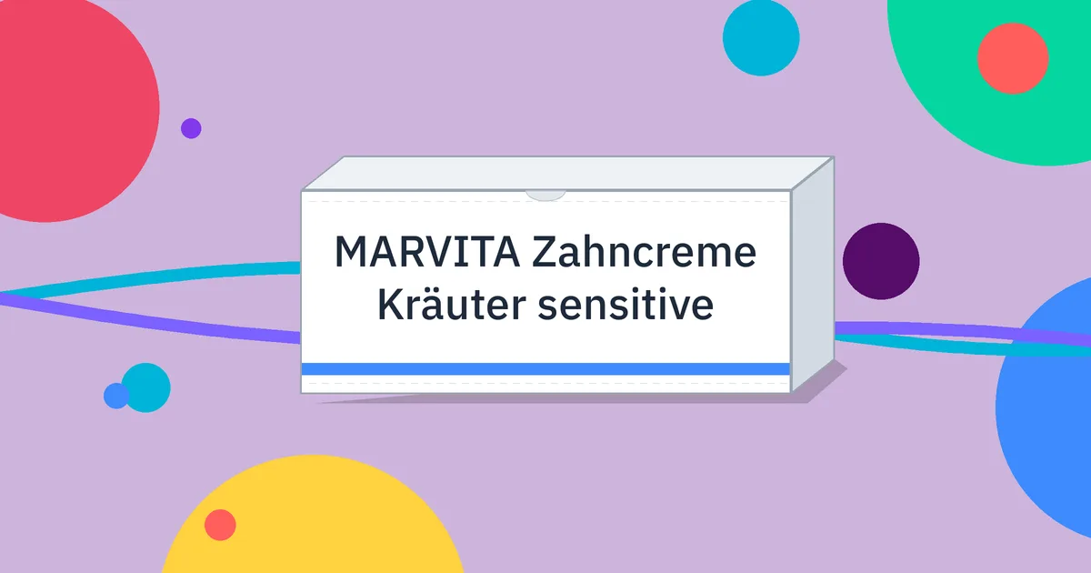 Symbolbild: Packung mit der Aufschrift MARVITA Zahncreme Kräuter sensitive (PZN 11061022) – Verfügbarkeit und Bezug in Apotheken in Frankfurt am Main