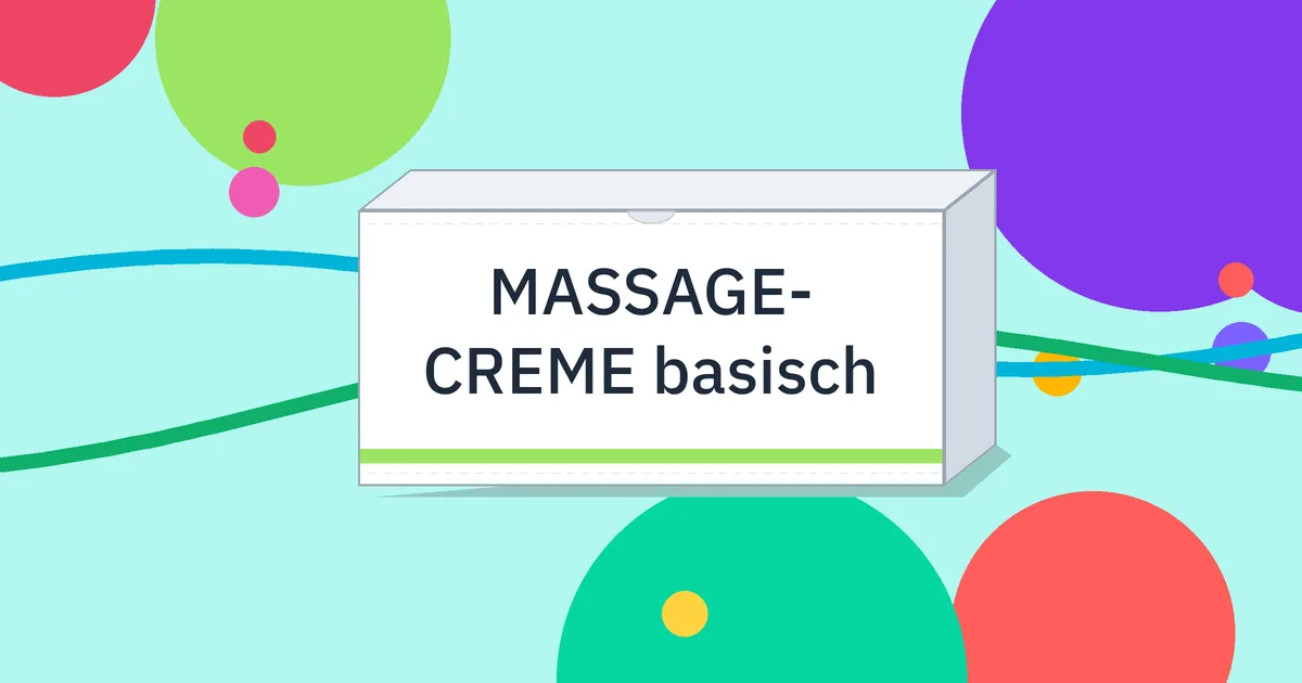 Symbolbild: Packung mit der Aufschrift MASSAGE-CREME basisch (PZN 20520457) – Verfügbarkeit und Bezug in Apotheken in Frankfurt am Main