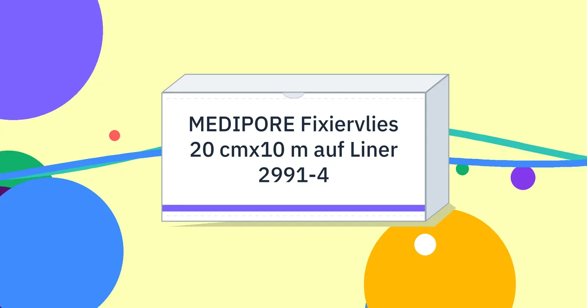 Symbolbild: Packung mit der Aufschrift MEDIPORE Fixiervlies 20 cmx10 m auf Liner 2991-4 (PZN 20129670) – Verfügbarkeit und Bezug in Apotheken in Frankfurt am Main