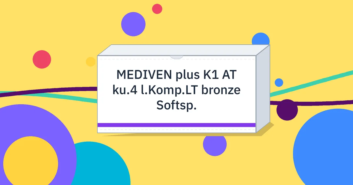 Symbolbild: Packung mit der Aufschrift MEDIVEN plus K1 AT ku.4 l.Komp.LT bronze Softsp. (PZN 15029794) – Verfügbarkeit und Bezug in Apotheken in Frankfurt am Main