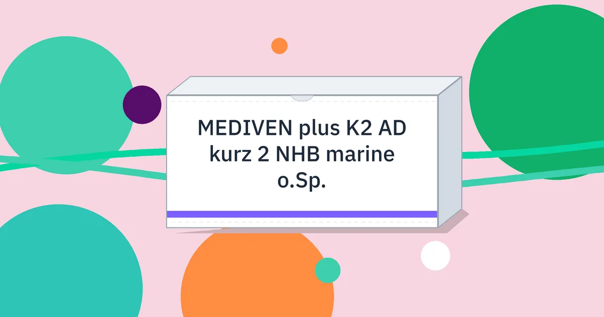 Symbolbild: Packung mit der Aufschrift MEDIVEN plus K2 AD kurz 2 NHB marine o.Sp. (PZN 15925761) – Verfügbarkeit und Bezug in Apotheken in Frankfurt am Main
