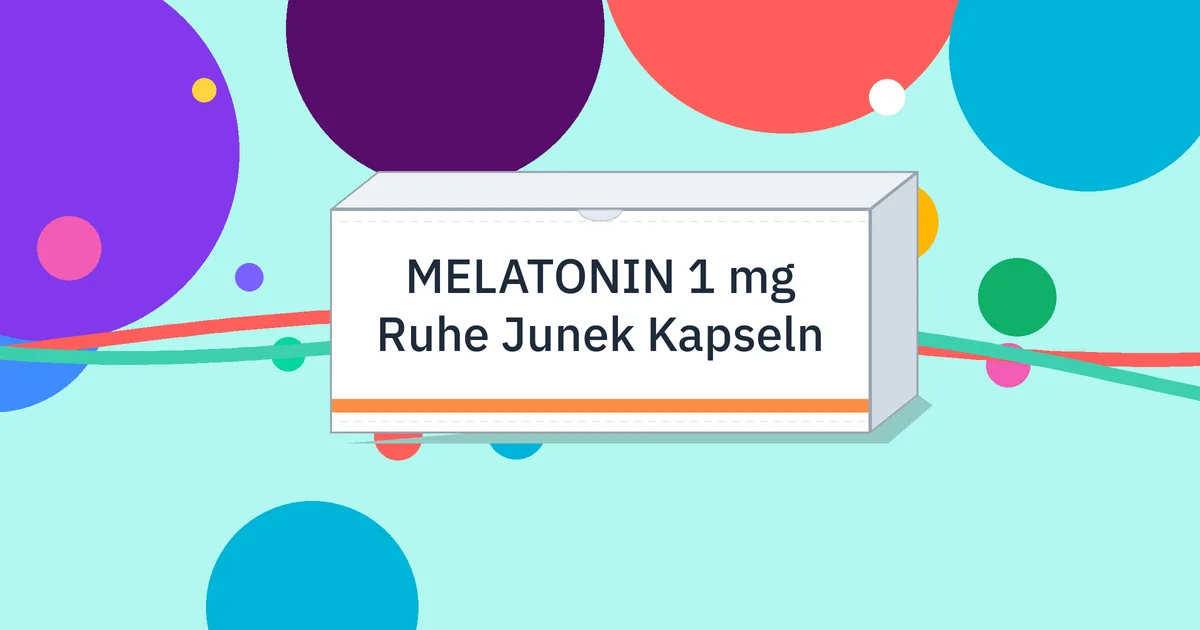 Symbolbild: Packung mit der Aufschrift MELATONIN 1 mg Ruhe Junek Kapseln (PZN 17900127) – Verfügbarkeit und Bezug in Apotheken in Frankfurt am Main