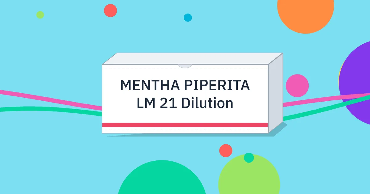 Symbolbild: Packung mit der Aufschrift MENTHA PIPERITA LM 21 Dilution (PZN 13604314) – Verfügbarkeit und Bezug in Apotheken in Frankfurt am Main
