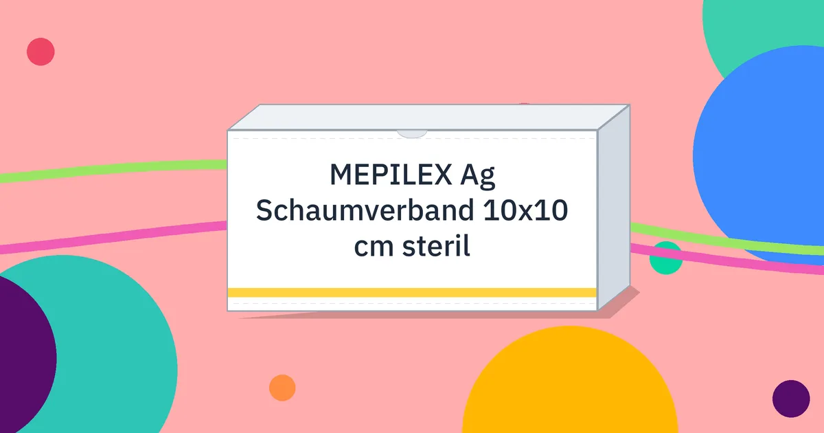 Symbolbild: Packung mit der Aufschrift MEPILEX Ag Schaumverband 10x10 cm steril (PZN 17513270) – Verfügbarkeit und Bezug in Apotheken in Frankfurt am Main