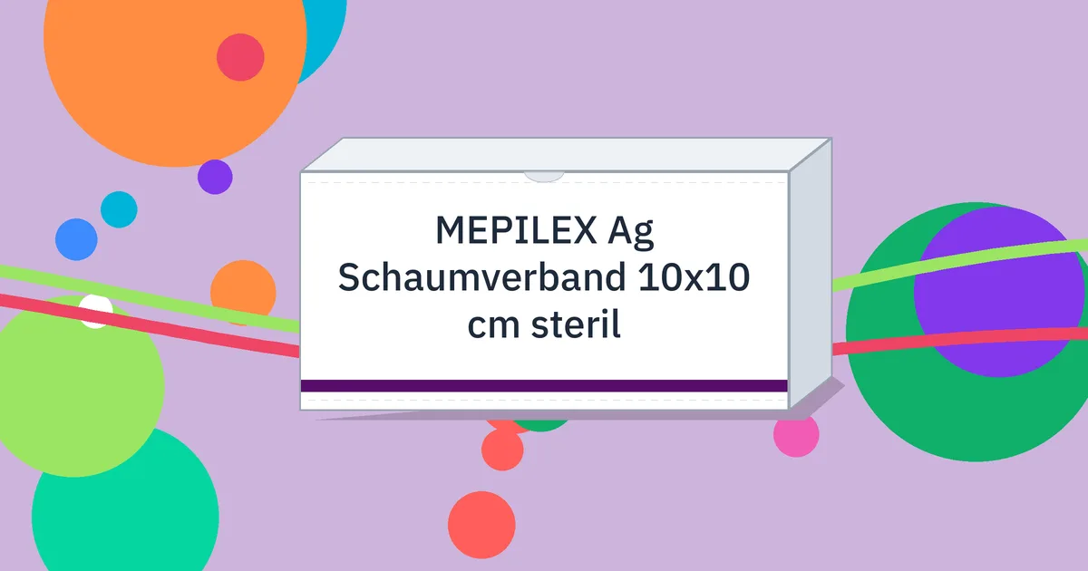 Symbolbild: Packung mit der Aufschrift MEPILEX Ag Schaumverband 10x10 cm steril (PZN 18034867) – Verfügbarkeit und Bezug in Apotheken in Frankfurt am Main