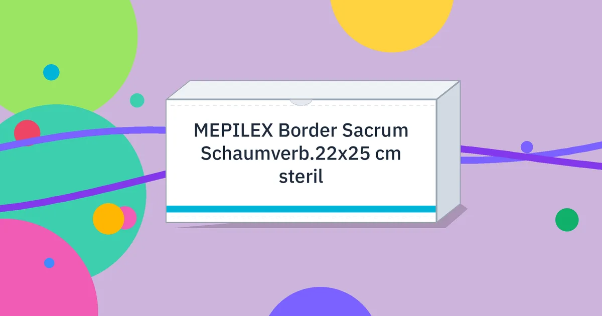 Symbolbild: Packung mit der Aufschrift MEPILEX Border Sacrum Schaumverb.22x25 cm steril (PZN 18736919) – Verfügbarkeit und Bezug in Apotheken in Frankfurt am Main