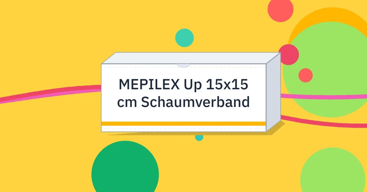 Symbolbild: Packung mit der Aufschrift MEPILEX Up 15x15 cm Schaumverband (PZN 18781848) – Verfügbarkeit und Bezug in Apotheken in Frankfurt am Main