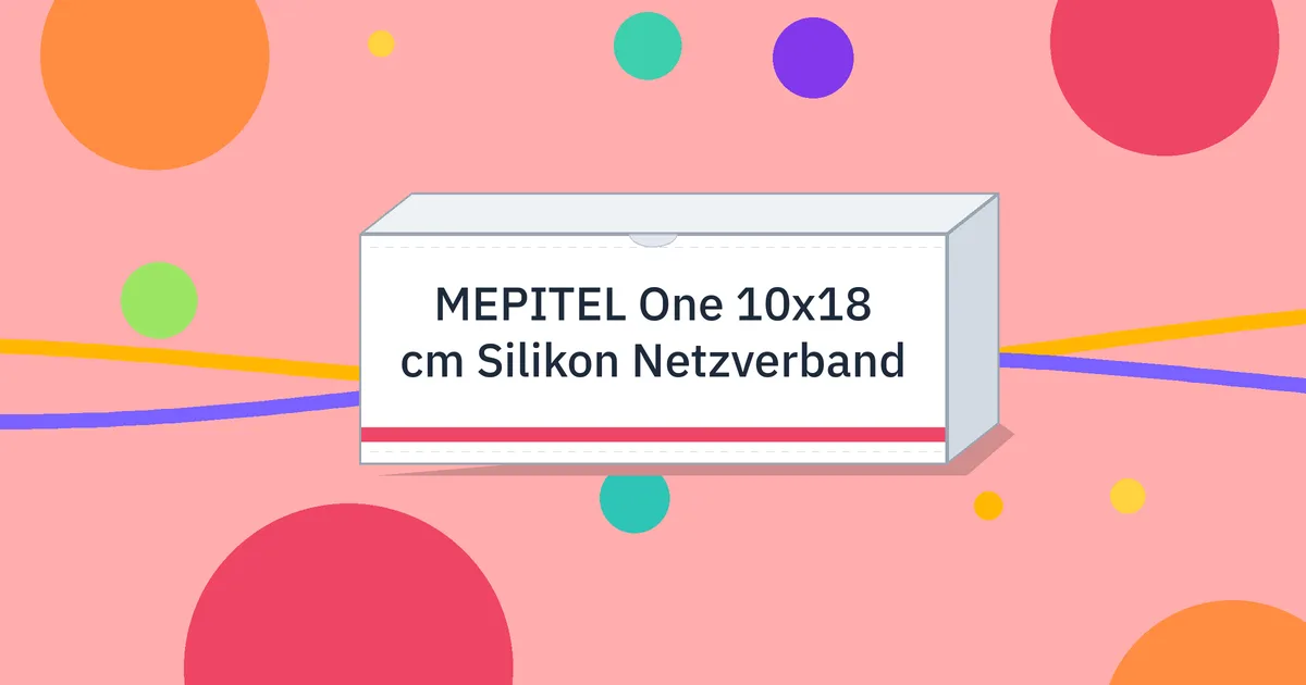 Symbolbild: Packung mit der Aufschrift MEPITEL One 10x18 cm Silikon Netzverband (PZN 17832992) – Verfügbarkeit und Bezug in Apotheken in Frankfurt am Main