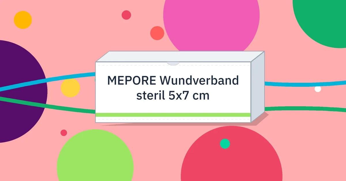 Symbolbild: Packung mit der Aufschrift MEPORE Wundverband steril 5x7 cm (PZN 16258918) – Verfügbarkeit und Bezug in Apotheken in Frankfurt am Main