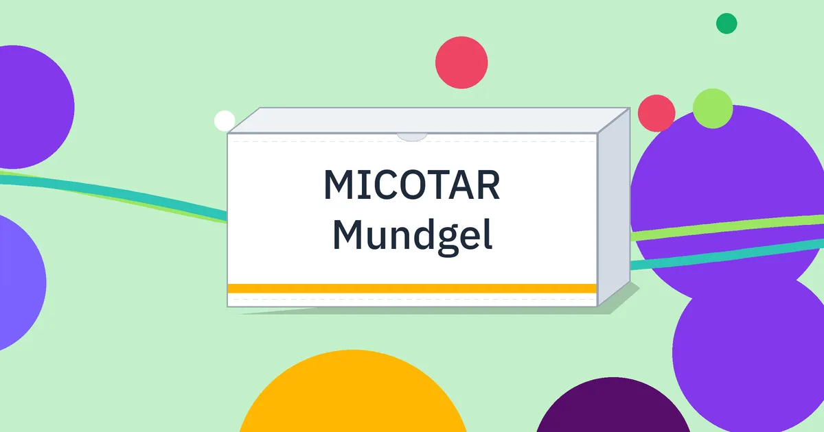 Symbolbild: Packung mit der Aufschrift MICOTAR Mundgel (PZN 04593741) – Verfügbarkeit und Bezug in Apotheken in Frankfurt am Main